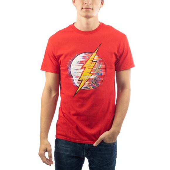 DC Comics | Shirts | The Flash Mens Electric Shock Lightning Bolt Logo ...